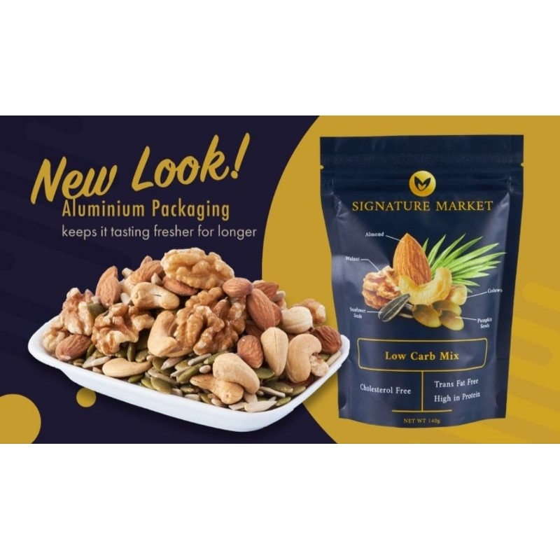 SIGNATURE MARKET Snack -Classic Nut Mix /Low Carb Mix / Omega-3 Trail ...