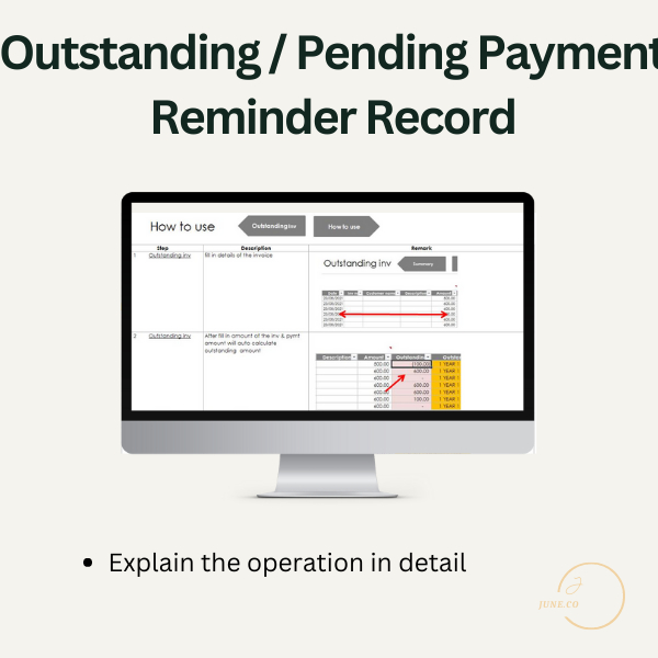 OUTSTANDING / PENDING PAYMENT REMINDER RECORD REKOD PERINGATAN BAYARAN ...