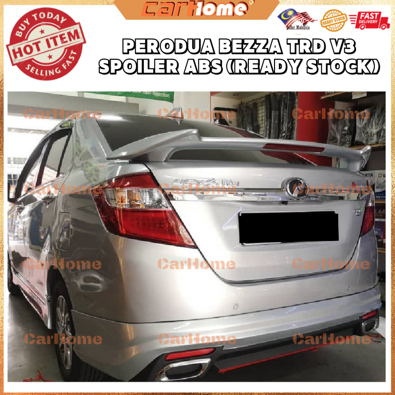 Perodua Bezza TRD V3 Spoiler Siap Cat *READY STOCK* | Shopee Malaysia