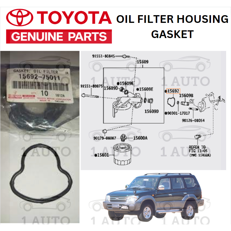 (ORIGINAL TOYOTA PARTS) OIL FILTER HOUSING GASKET TOYOTA LANDCRUISER ...