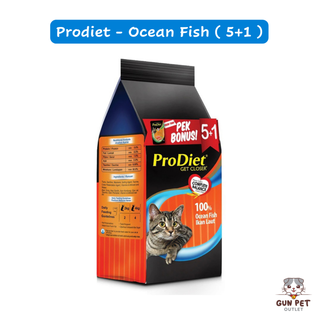 GUN PET ProDiet Pouch 85g ( 5+1 ) Wet Cat Food Makanan Kucing Pro Diet ...