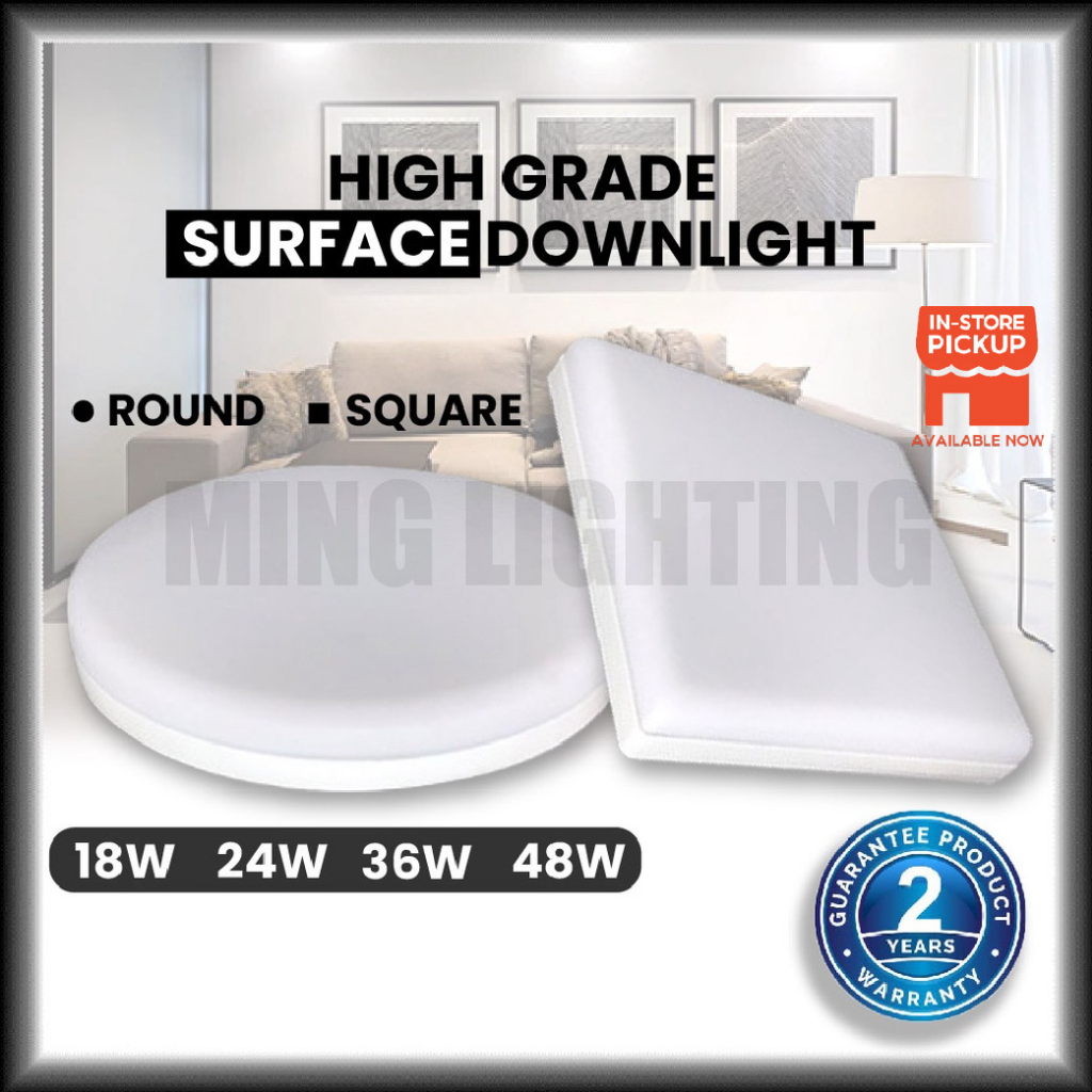 LED Surface Downlight 18W 24W 36W 48W High Grade White Round Square ...