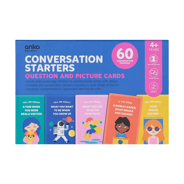 [Australia] 60 Conversation Starters Question and Picture Cards Speech ...