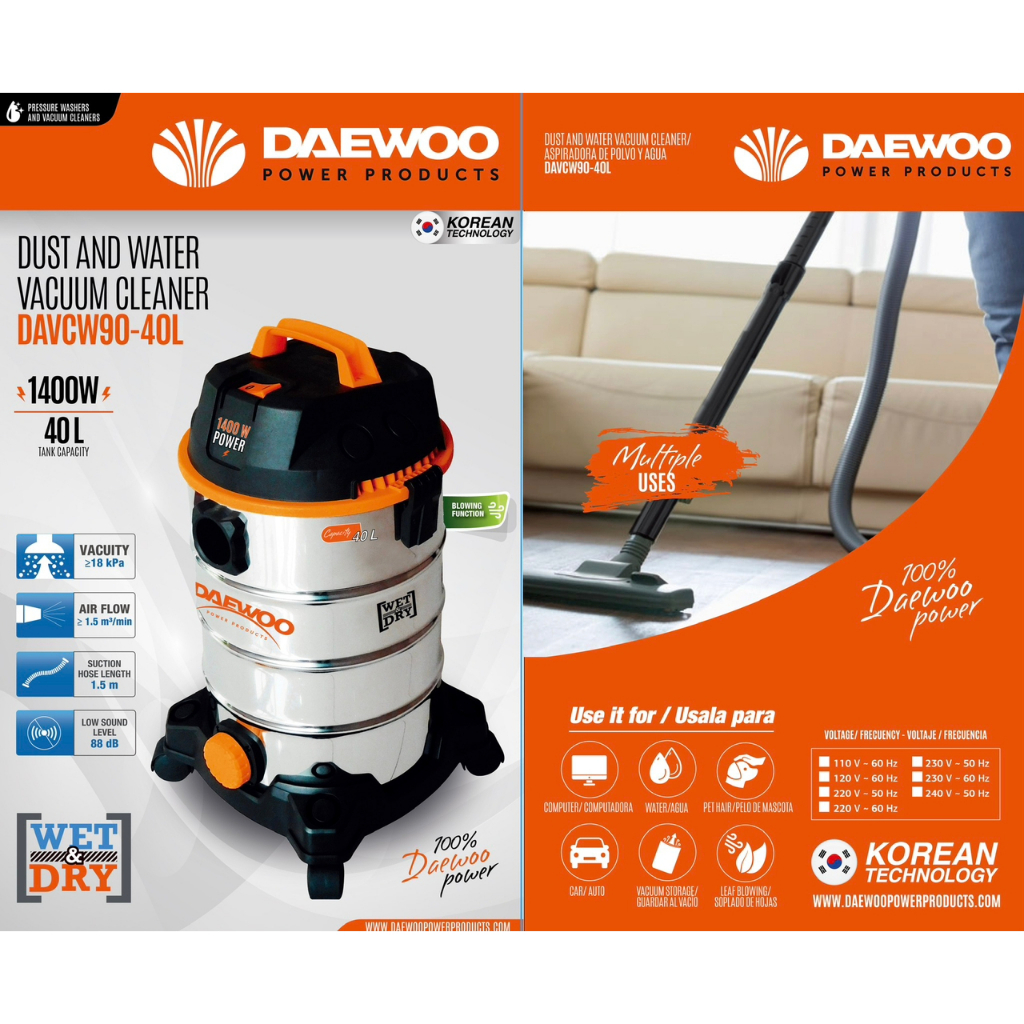 MYDIYSDNBHD - DAEWOO VACUUM CLEANER 40L WET AND DRY VACUUM CLEANER ...