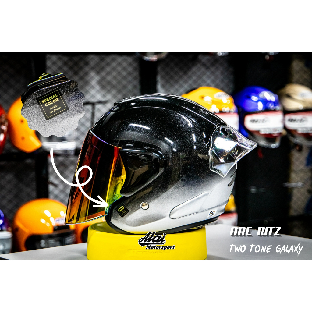 (Ready Stock) ARC RITZ HELMET Two Tone Galaxy (Two Tone Silver) SPECIAL ...