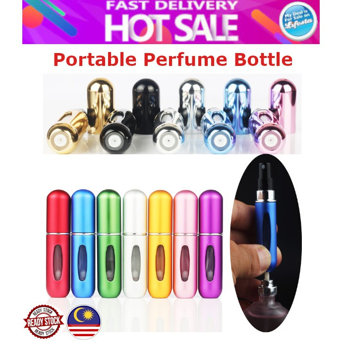 5ml Portable Mini Refillable Perfume Bottle With Spray Scent Pump Empty ...