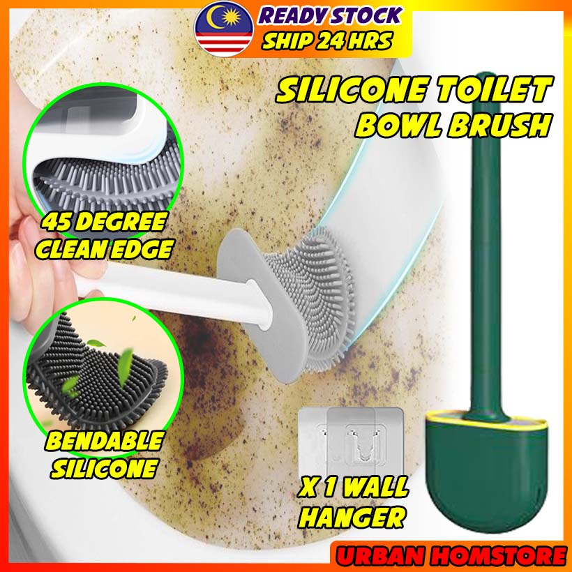 Toilet bowl brush Silicone toilet brush with holder Toilet cleaning ...