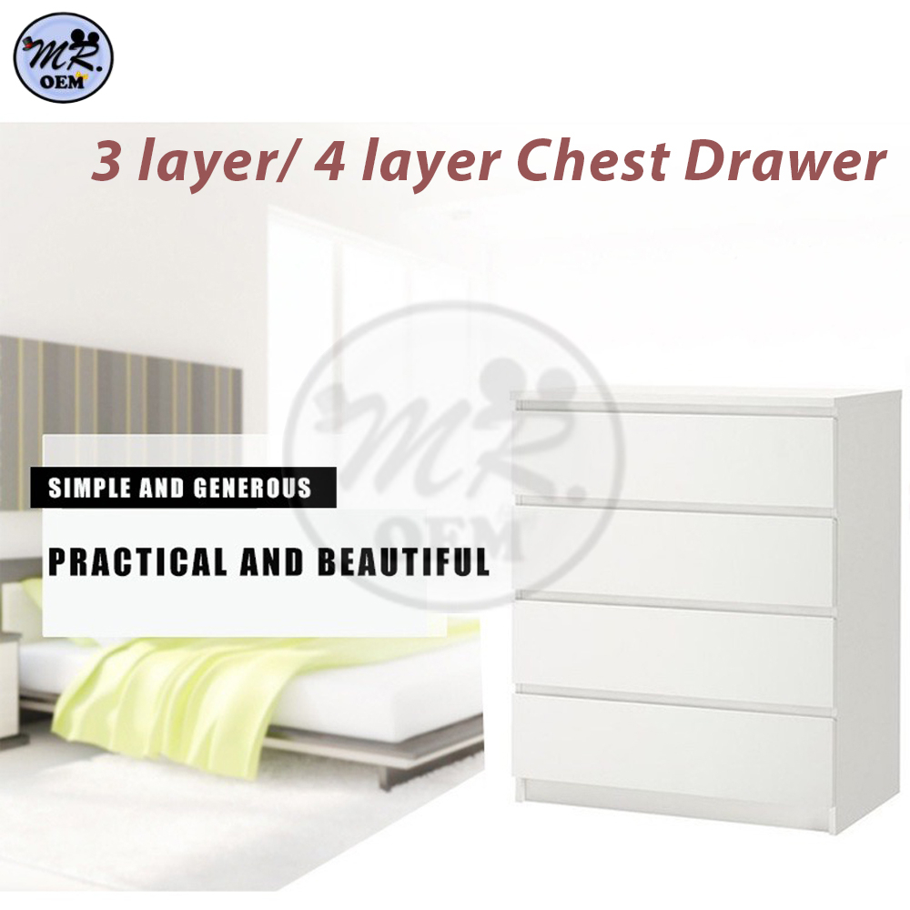 MR OEM 3 Layer / 4 Layer Chest Drawer Modern Simple Storage Cabinet ...