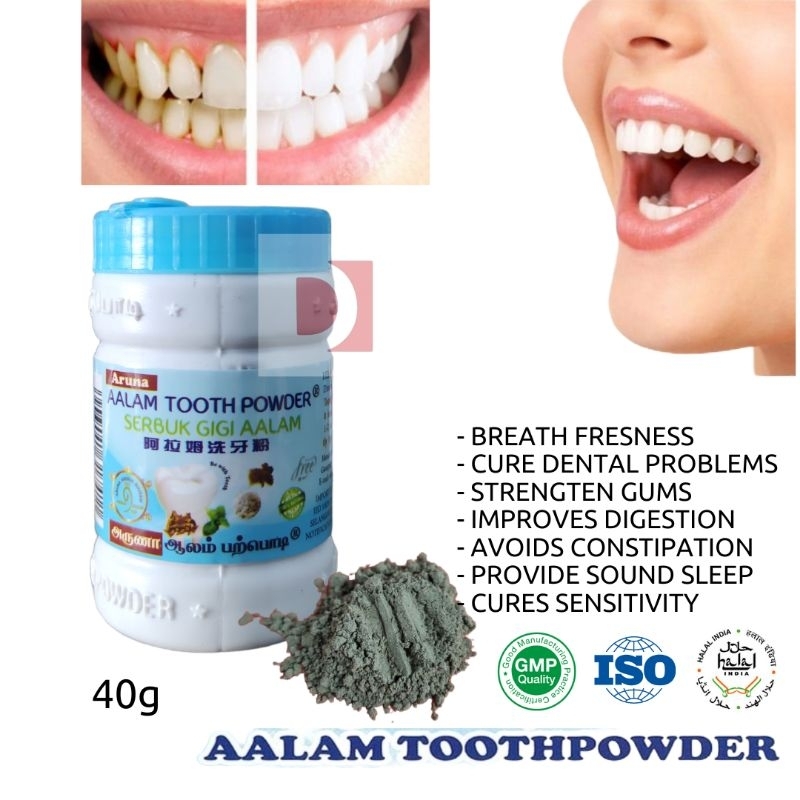 AALAM TOOTH POWDER 40g | Serbuk Gigi Semula Jadi | Halal | Shopee Malaysia