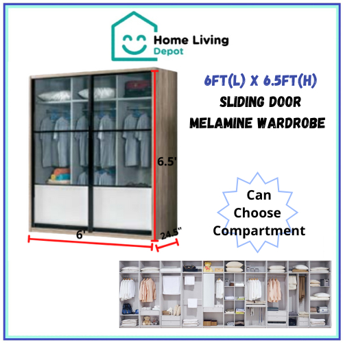 (INSTALLATION) 6FT X 6.5FT Height Custom Made Sliding Wardrobe ...