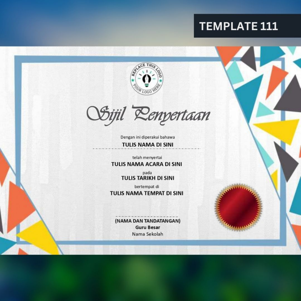 [Powerpoint] Template Sijil Certificate Template Editable Powerpoint ...