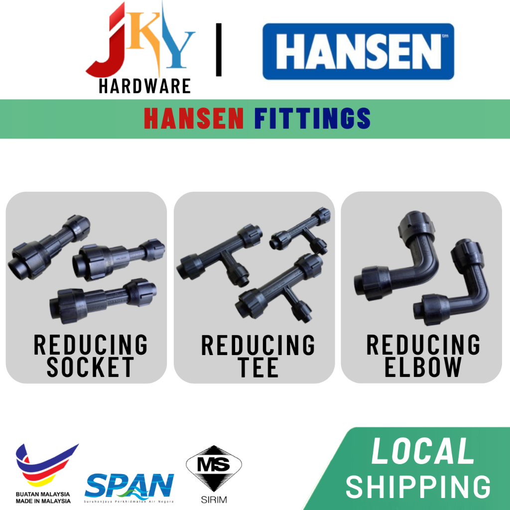 HANSEN Fittings Connector System HDPE Poly Pipes Nylon 6 Reducer Elbow ...