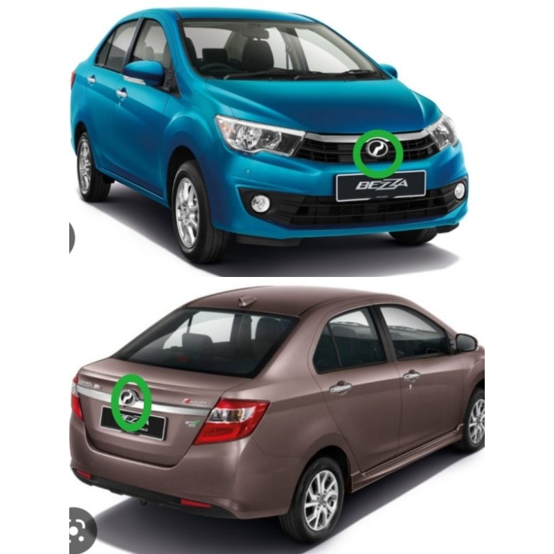 Perodua Bezza 2016-2019 Front And Rear Emblem (Logo) (Siap Double Tape ...
