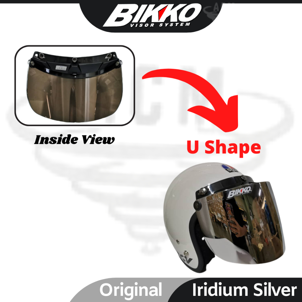 BOGO Visor 3 Button BG05 BG25 BO GO Bikko helmet SGV MS88 MAGNUM ARC Swan Clear Tinted Dark Grey ...