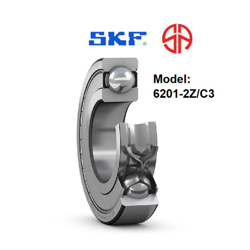 SKF 6201-2Z/C3 Deep Groove Ball Bearing 12x32x10 Bearing Non Contact ...