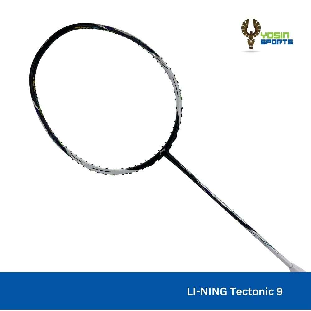 LI-NING Tectonic 9 Badminton Racket (Black White) + Free String & Grip ...