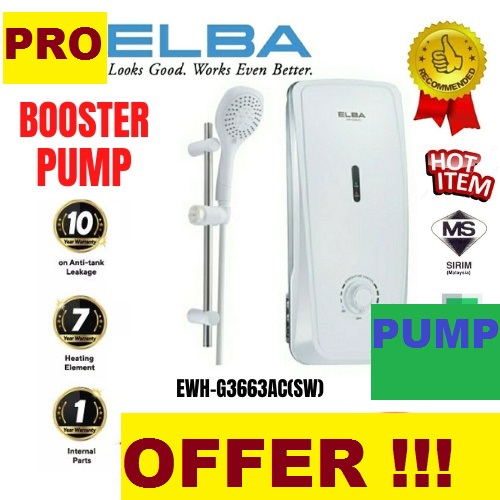 2023(PUMP) Elba Turbo Booster PUMP Instant Shower Water Heater EWH ...