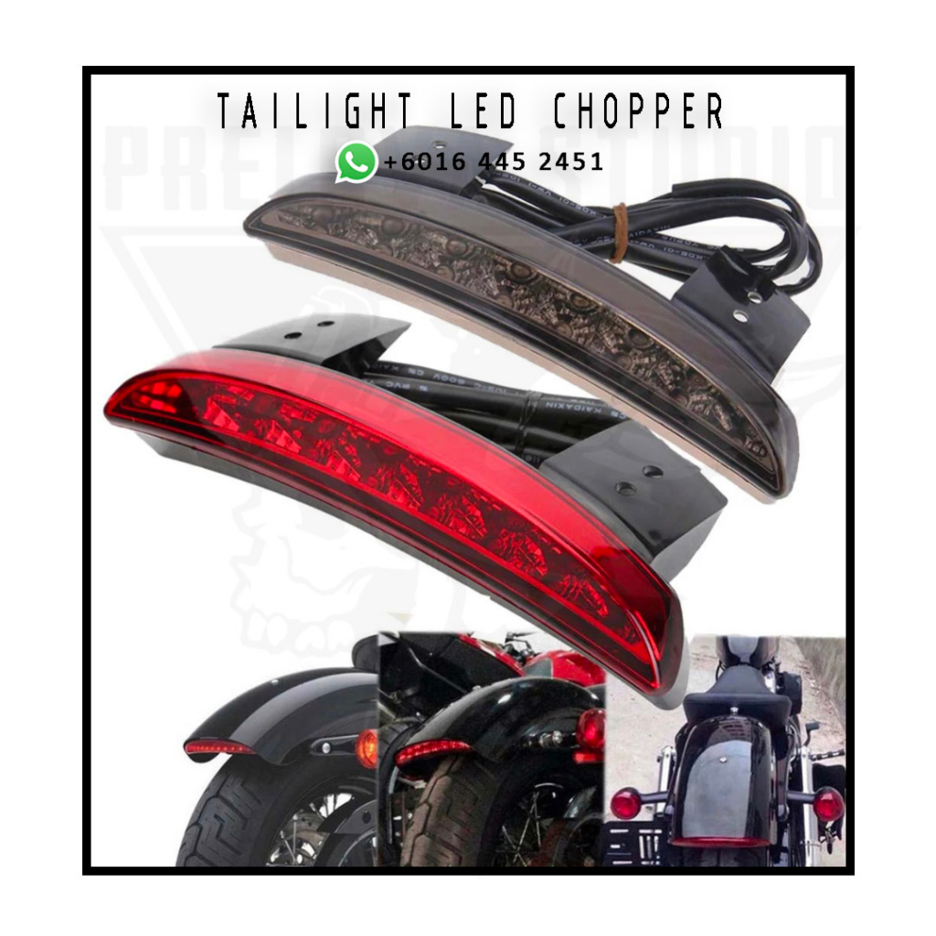 ( READY STOCK ) TAIL LIGHT CHOPPER LED MOTORCYCLE BRAKE LIGHT REAR ...