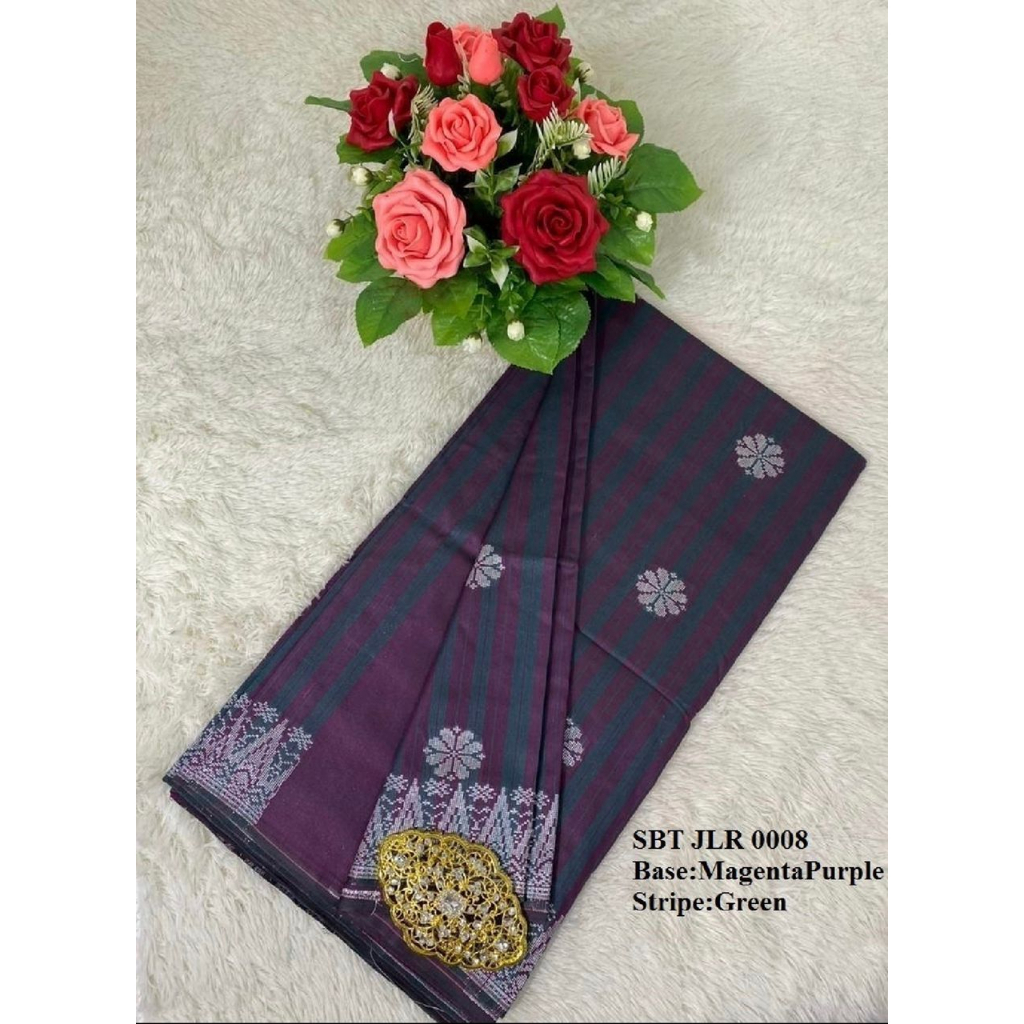 Songket Bunga Tabur Jalur sepasang 4.25 meter (Dark Color) | Shopee ...