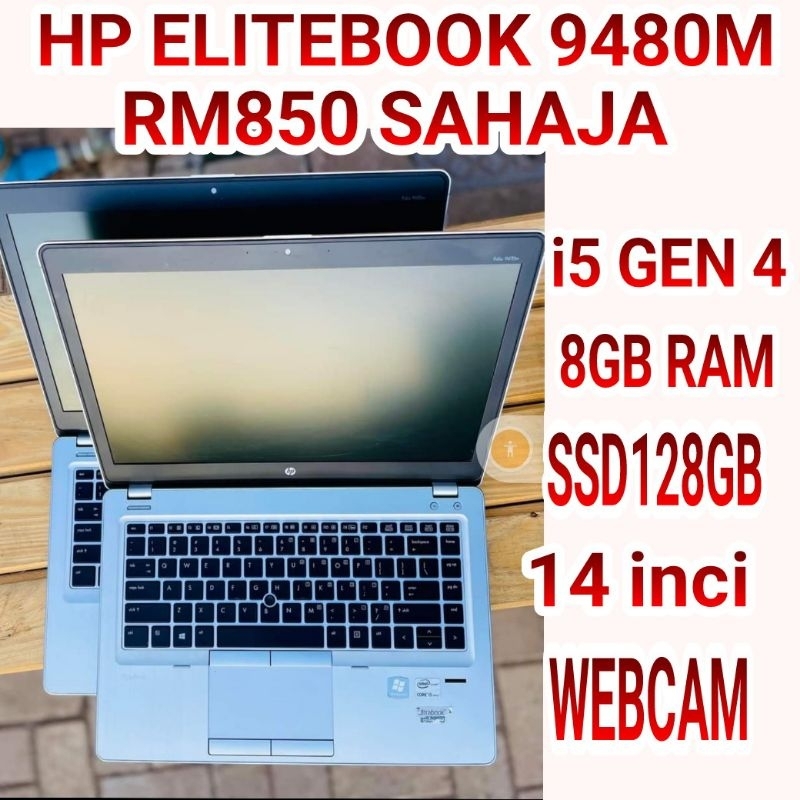 LAPTOP HP ELITEBOOK 9480M I5 GEN 4,8GB RAM,SSD 128GB HARGA MAMPU MILIK ...