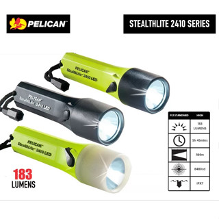 Pelican StealthLite 2410 Intrinsically Safe / Explosion Proof Flashlight, 183 Lumens, 2 Colors ...