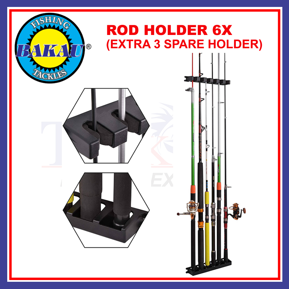 (Up to 6 Rod) Bakau Rod Holder Fishing Rod Rack Holder Fishing Pole ...