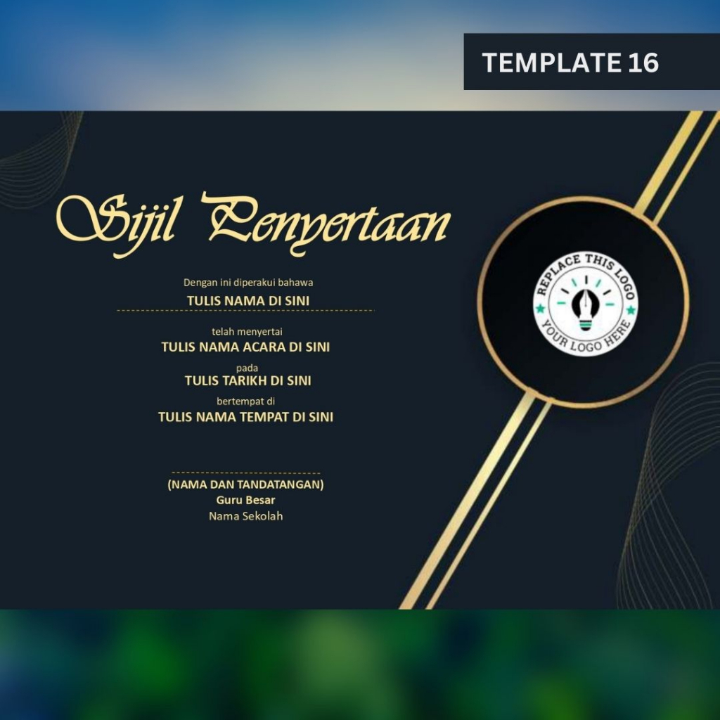 [Powerpoint] Template Sijil Certificate Template Editable Powerpoint ...