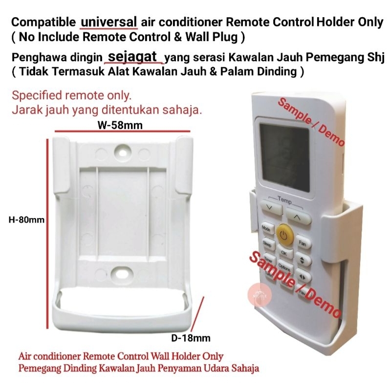 Compatible universal air conditioner Remote Control Wall Holder Only ...