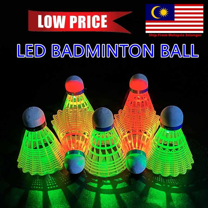 LED Badminton Ball Sports Shuttlecocks Luminous Night Colorful Outdoor ...