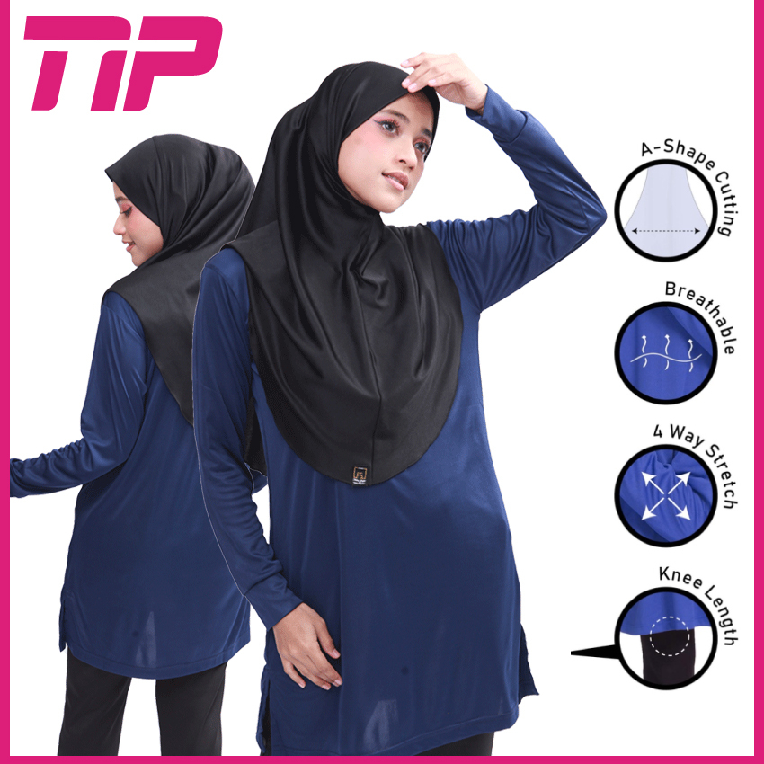 Baju Sukan Muslimah Microfiber Mini Eyelet (S-3XL) | Shopee Malaysia