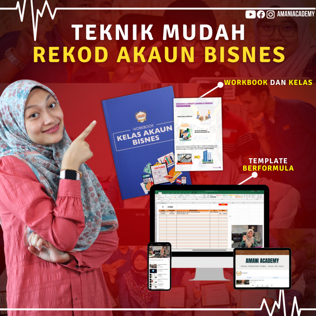 WORKBOOK KELAS AKAUN BISNES EXCEL | 20 VIDEO PANDUAN STEP BY STEP ...