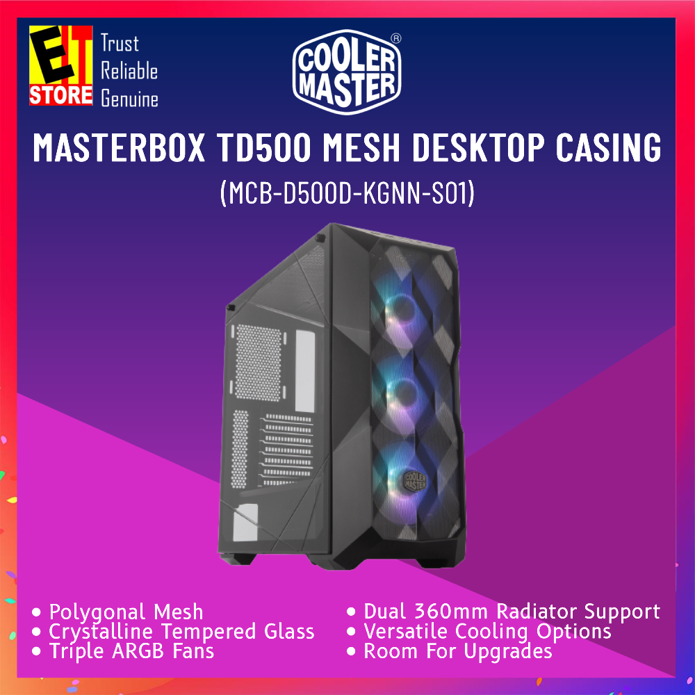 COOLER MASTER MASTERBOX TD500 MESH DESKTOP CASING (MCB-D500D-KGNN-S01 ...