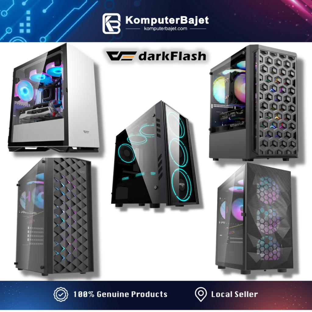 AIGO DARKFLASH RGB GAMING ATX MATX WHITE PINK BLACK CASING DARKFLASH ...