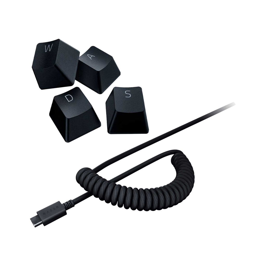 RAZER PBT Keycap + Coiled Cable Upgrade Set Double Shot PBT Keycaps ...