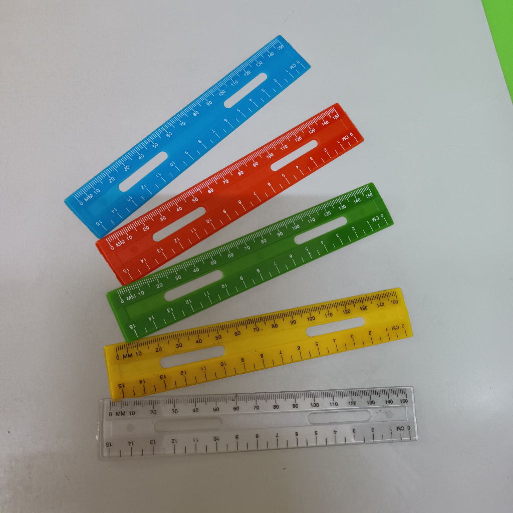 Plastic Ruler 15 cm ( Transparent Clear Ruler/ Colour Ruler) | Shopee ...