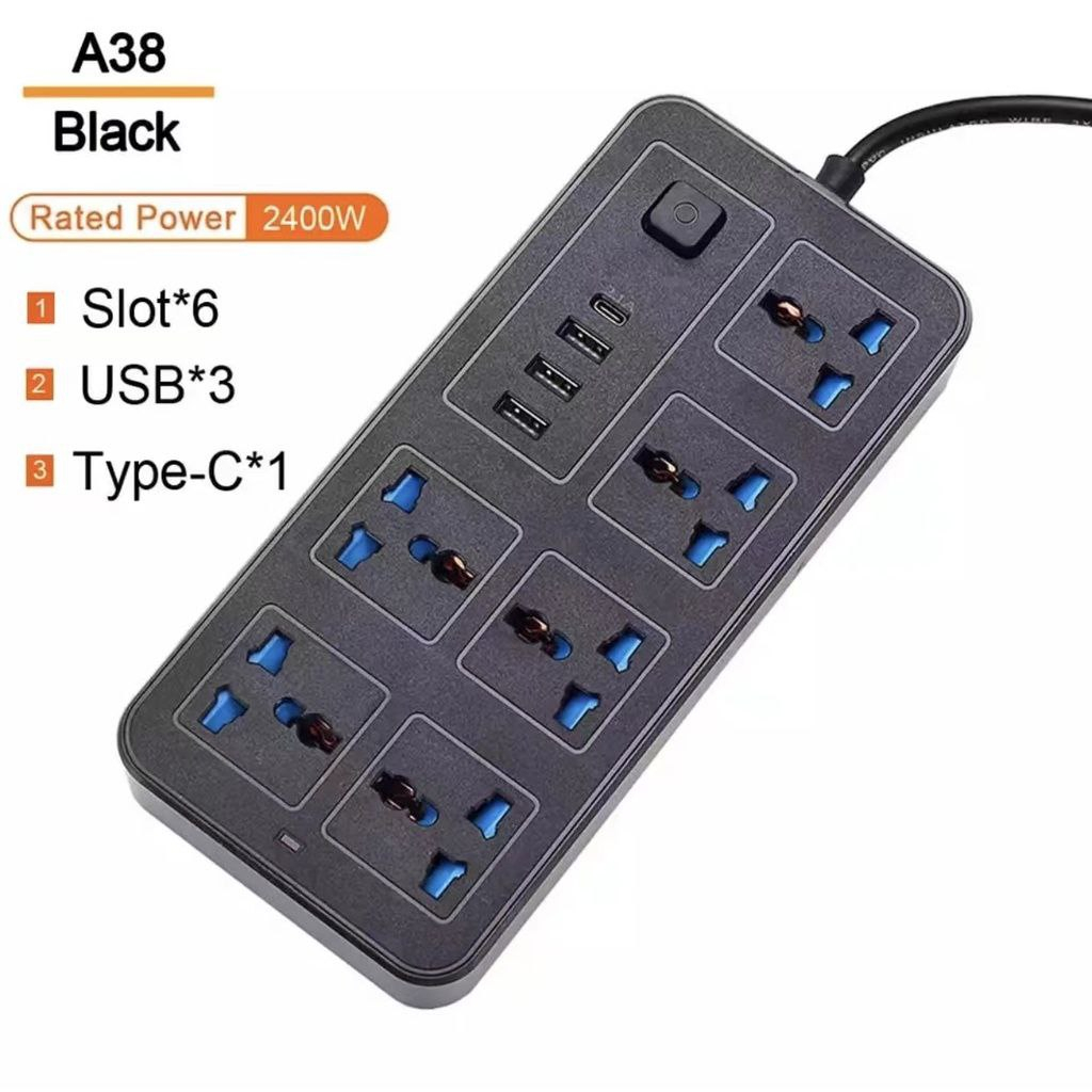 Universal 4/6 Power Socket Extension With USB Ports Power Strip Surge ...