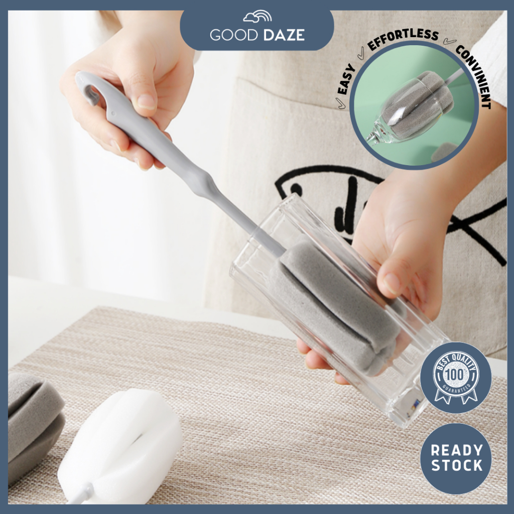 【GOOD DAZE】Soft Sponge Bottle Glass Cleaning Brush Sponge Cleaner ...
