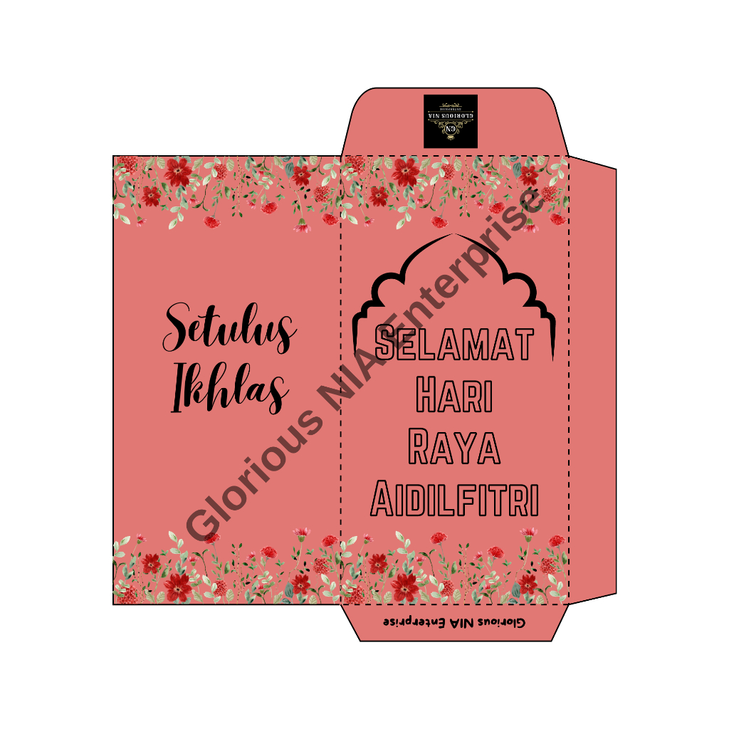 Design Sampul Duit Raya Angpau duit tak perlu lipat softcopy PDF saiz ...