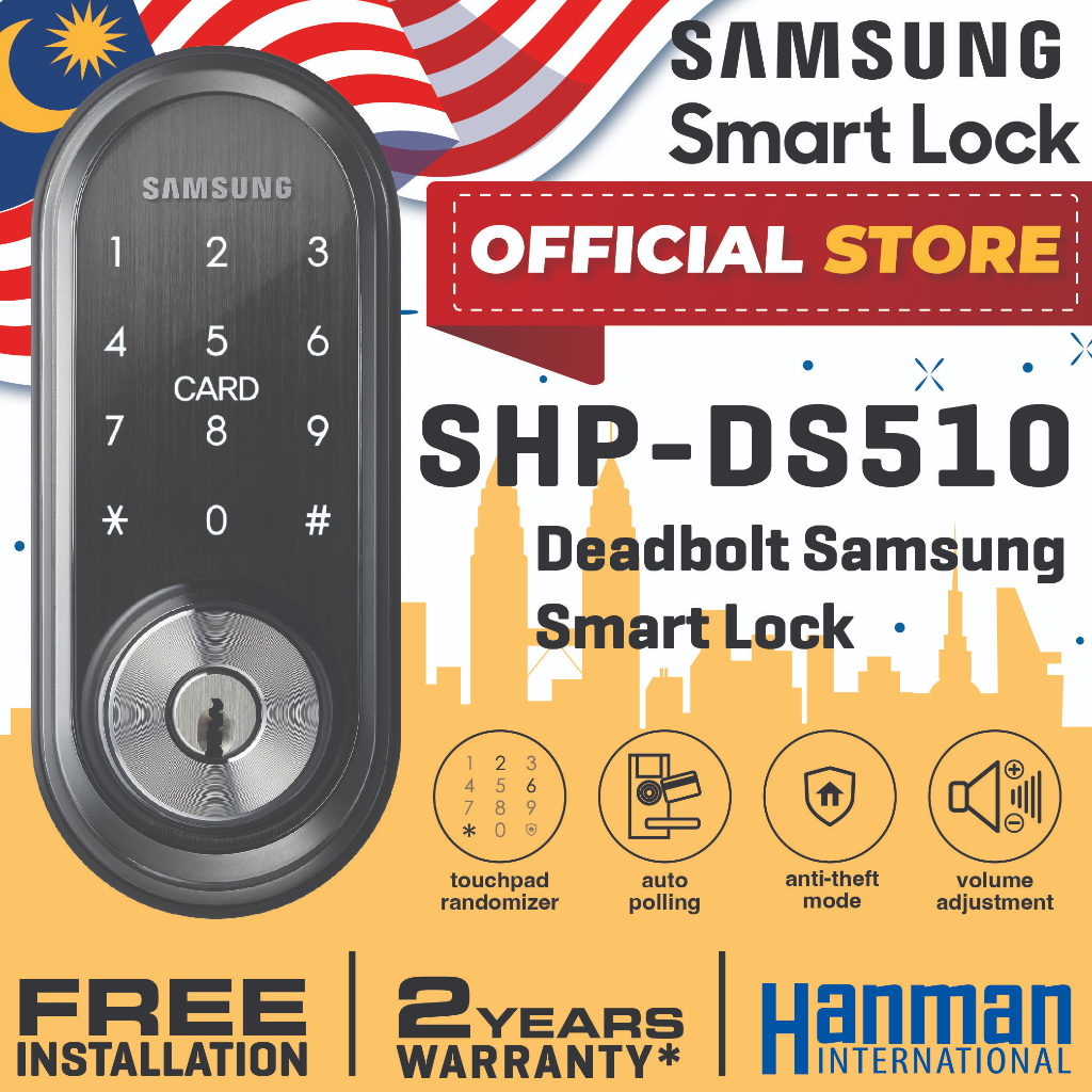 SHP-DS510 Samsung Deadbolt Digital Door Lock | Shopee Malaysia