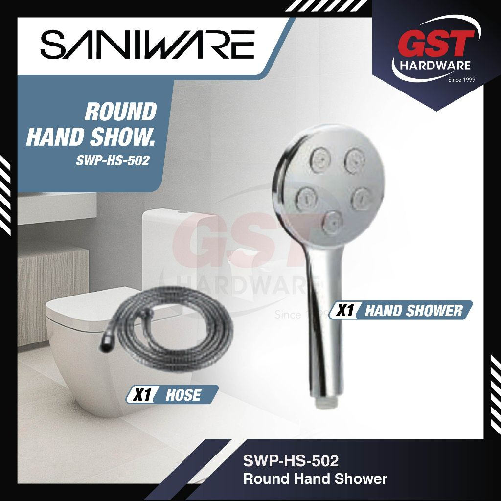 Saniware Hand Shower With Holder And Flexible Hose 2 Function Hand ...