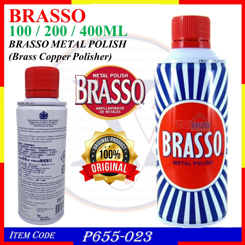 P655-021(100ML), P655-022 (200ml), P655-023(400ML) BRASSO METAL POLISH ...