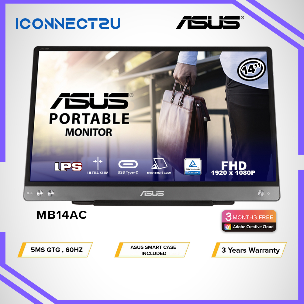 Asus ZenScreen MB14AC IPS FHD Ultraslim LightWeight Portable USB-C ...