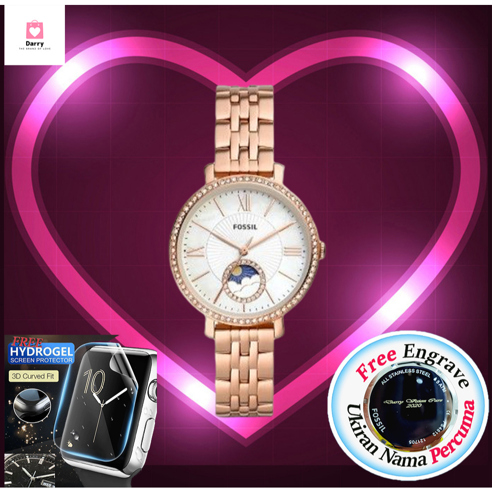 Free Engrave Name Original FossilJaqueline SunMoon-ES5165 Rose Gold ...