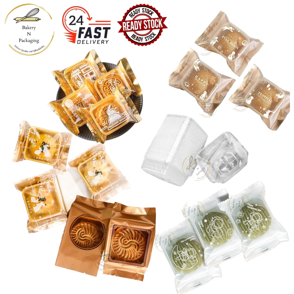 100pcs Mooncake / Cookies Packaging Bag and Tray Kuih Bulan Biskut Beg ...