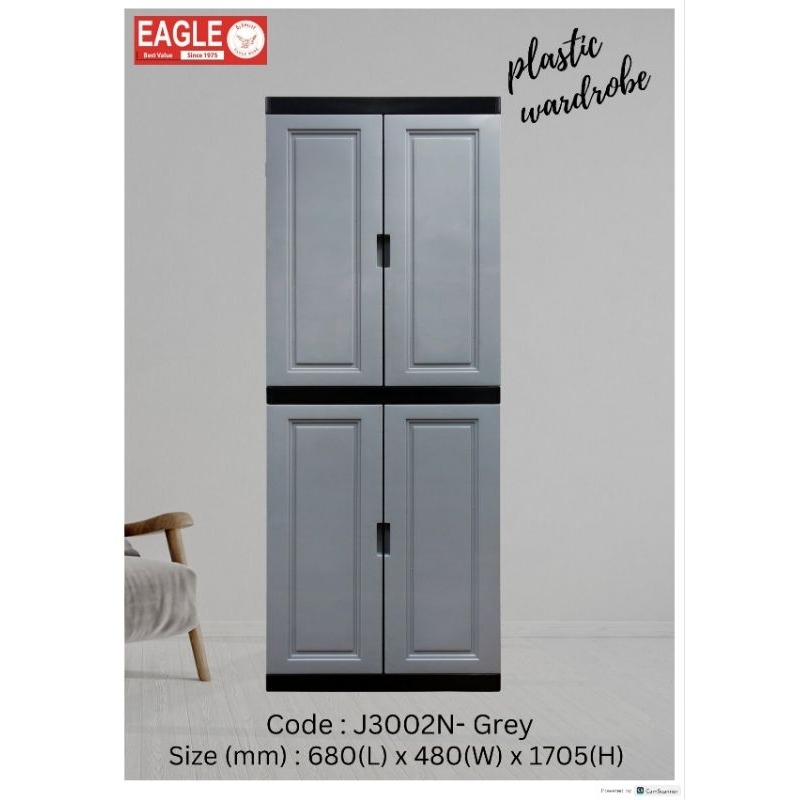 Eagle Diy Almari Baju Plastik / Cabinet Plastik /Plastic Storage/Almari ...