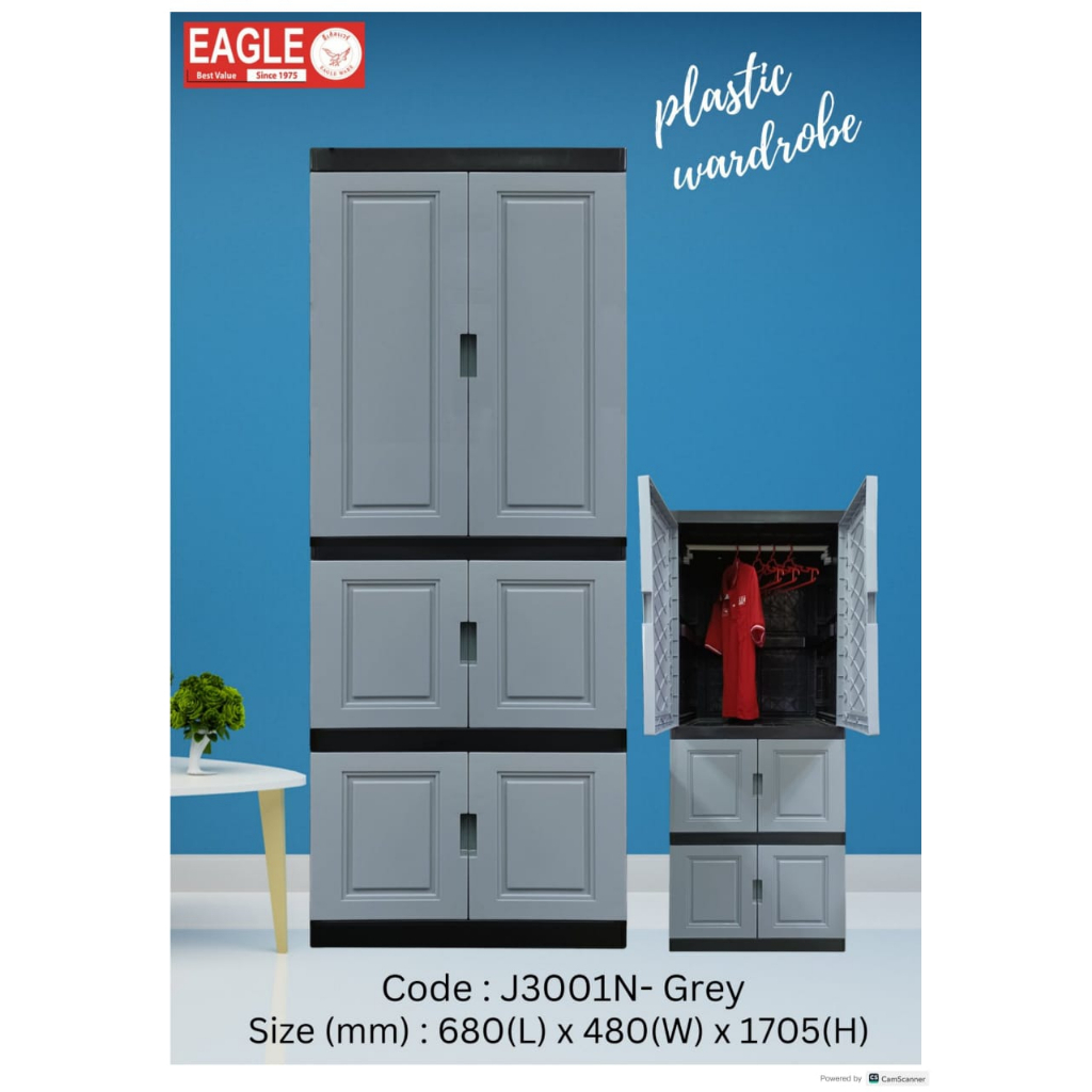 EAGLE Storage Cabinet Plastic Wardrobe / kitchen cabinet/Almari/Almari ...