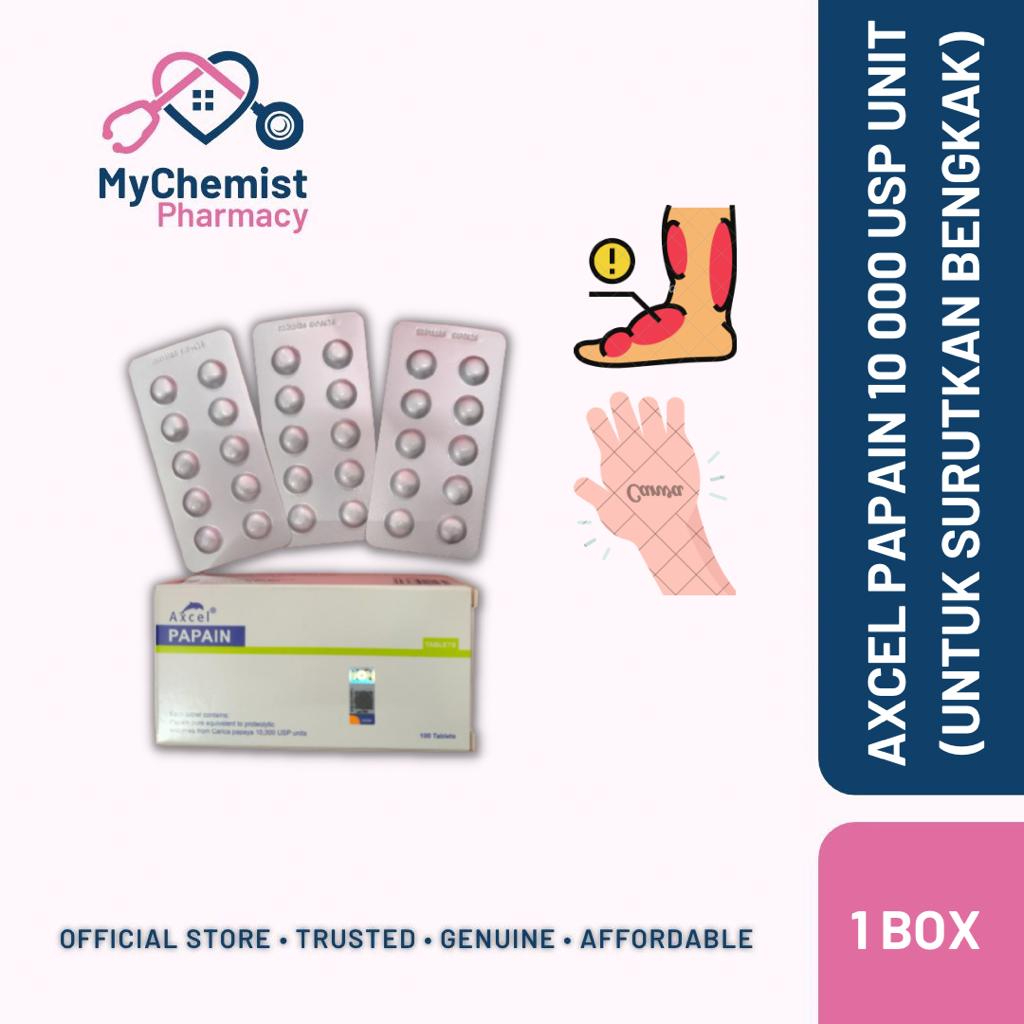 Axcel Papain 100's EXP:6/24 Papase Beazyme untuk Bengkak (Box) | Shopee ...