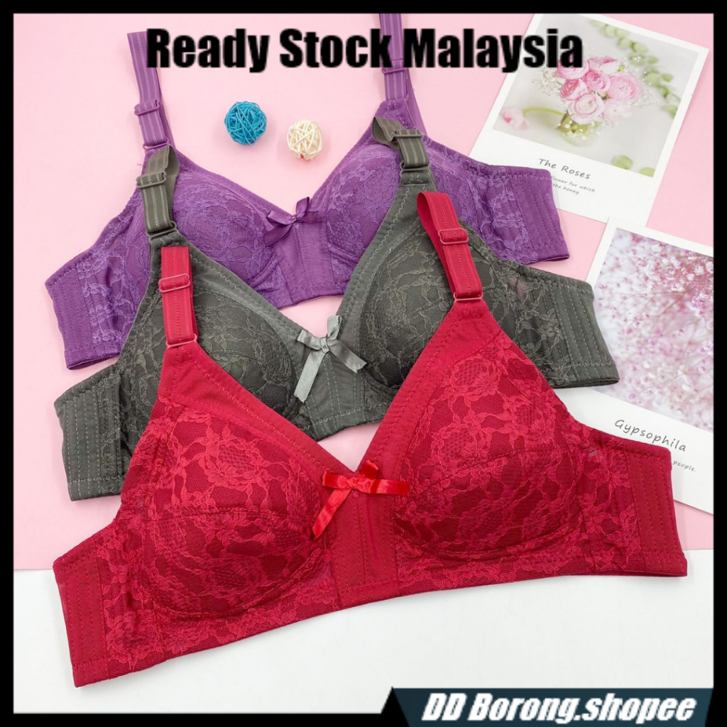 Bra Full Cup Plus Size Bra Women Bra Thin Sponge 34-46CD Baju Dalam ...