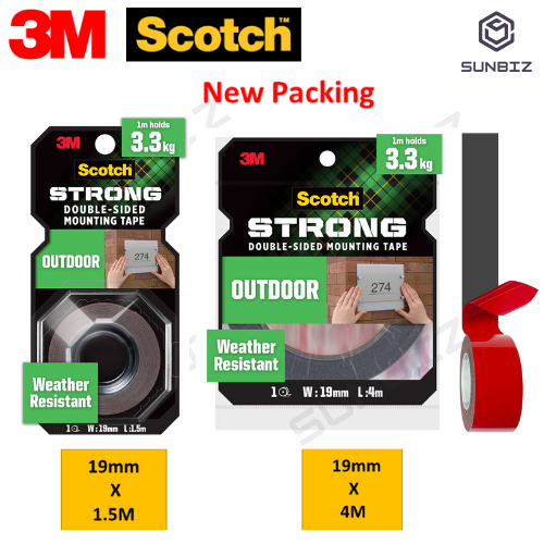 3M Scotch Outdoor Double-Sided Permanent Mounting Multipurpose Function & Usage Acrylic Foam ...