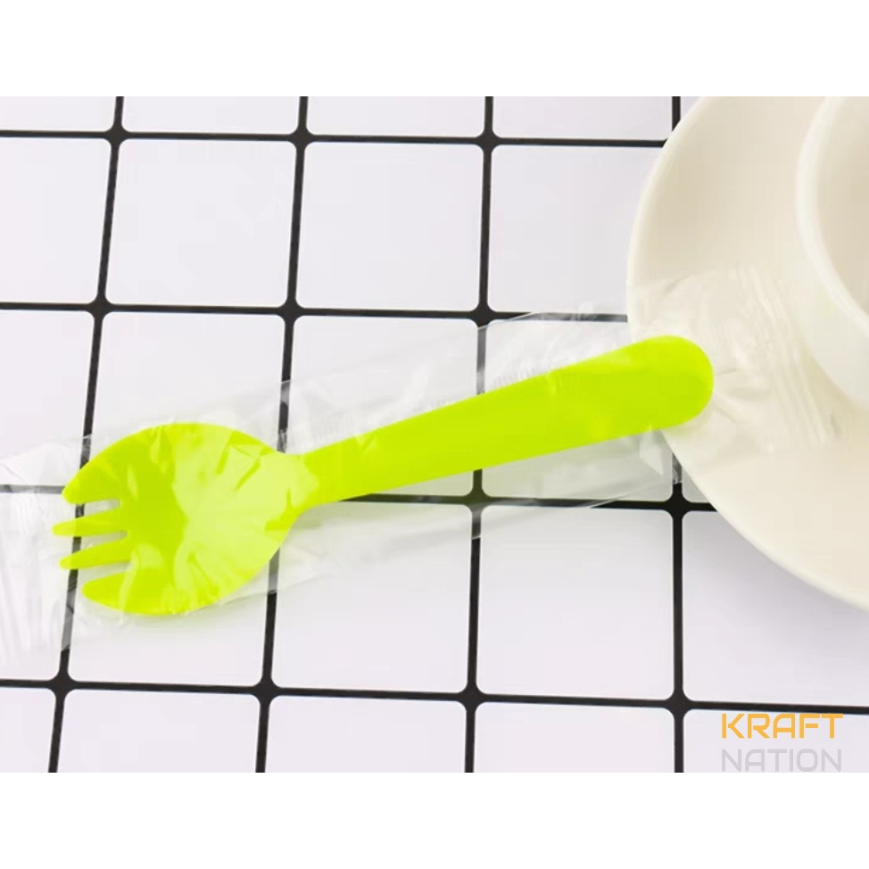 [Premium] 11.5cm Individual Packed Thick Plastic Mini Spork with ...